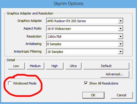 Fix Skyrim Failed To Initialize Renderer in Windows 10 - Widget Box